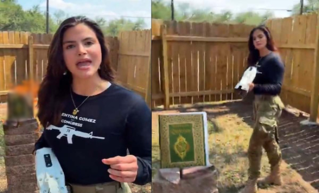 Donald Trump supporter and Republican leader Valentina Gomez burns ...
